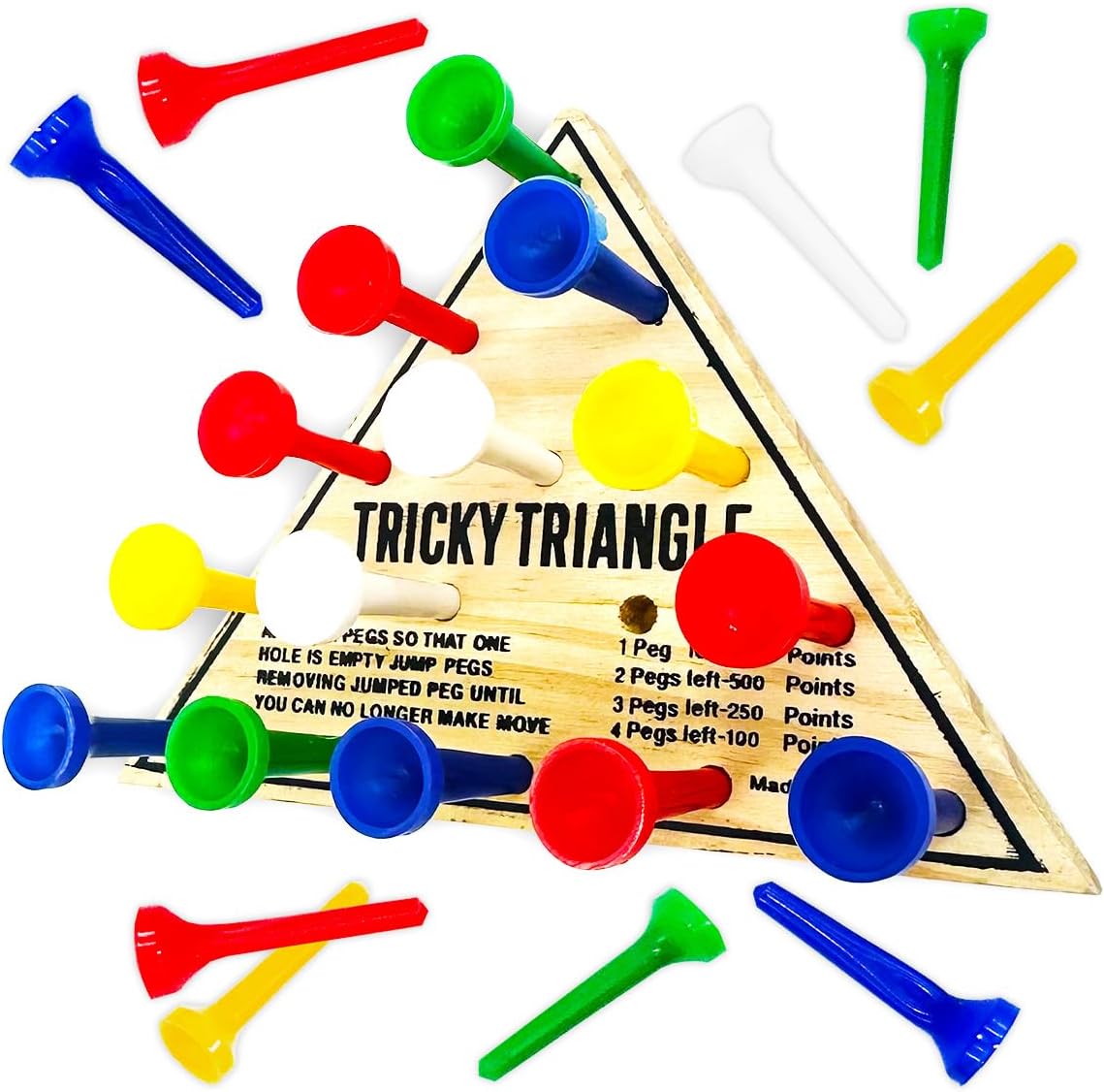 Kipp Brothers Tricky Triangle Classic Wooden Peg Game Bulk Pack- 12/Pa ...