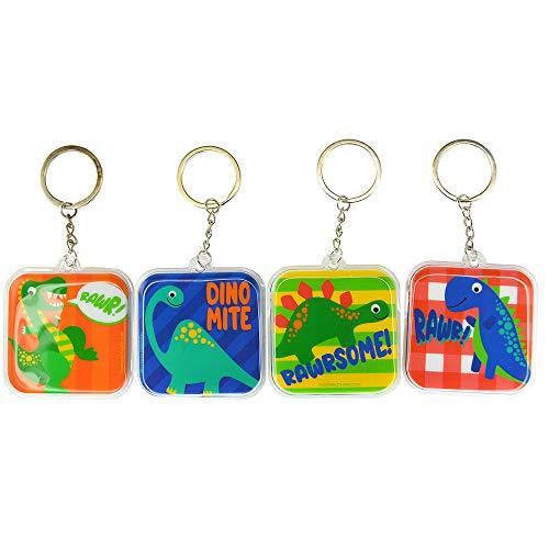 Pack of 12 Plastic Puff Keychains for Kids - Dinosaur – www ...